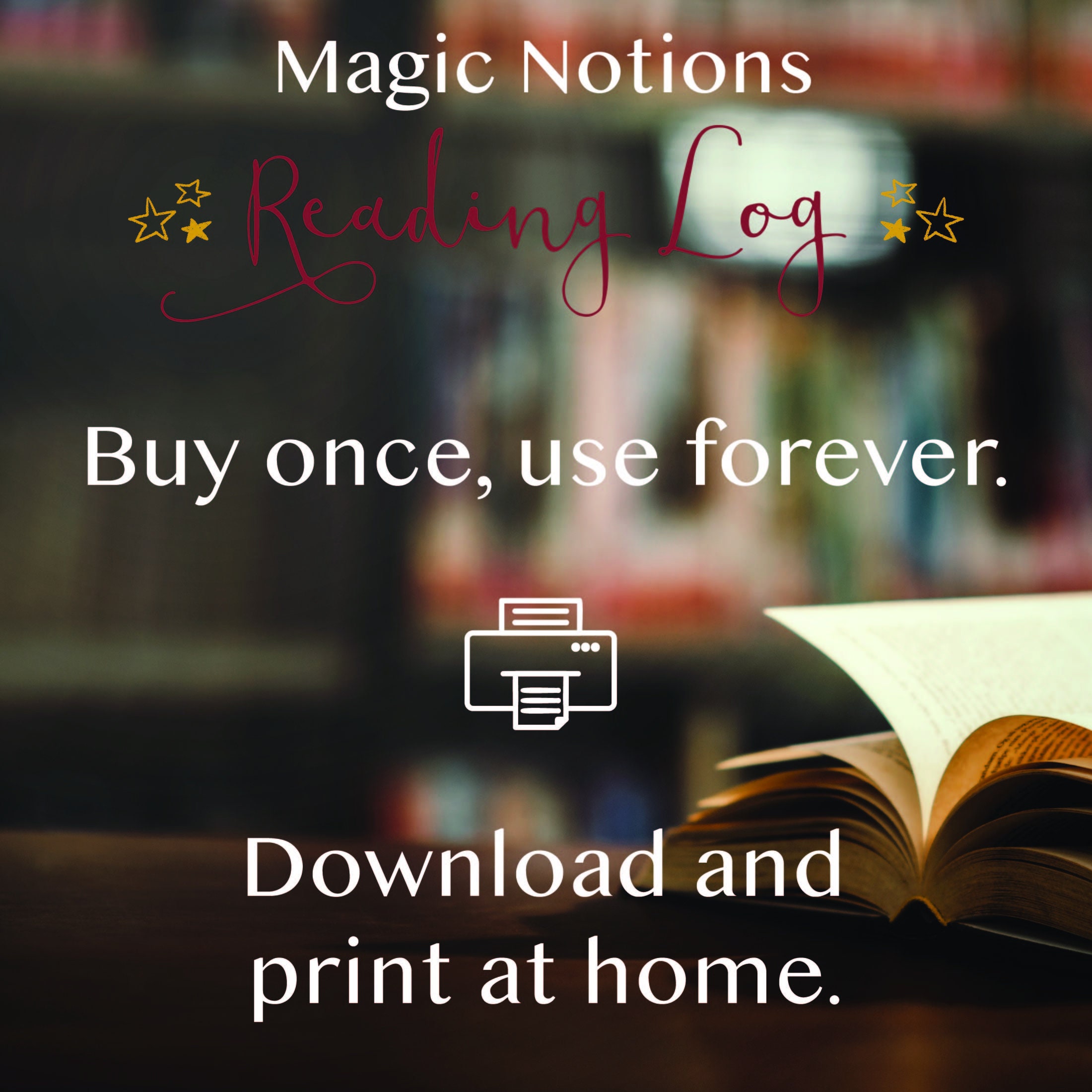 Printable Magic Notions Reading Log, Magic School Library Card ...