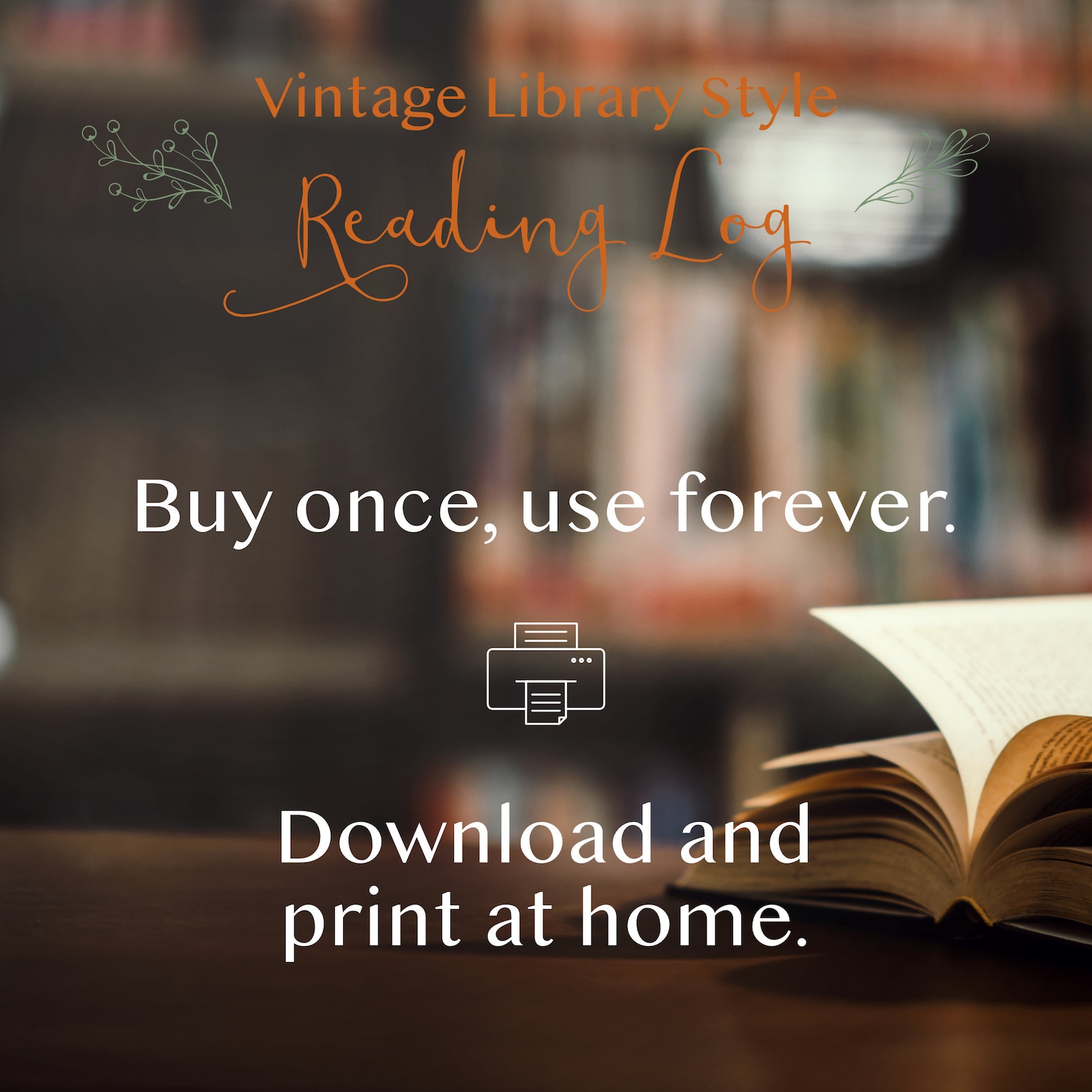 Printable Vintage Style Library Card, Reader Log, Borrower Card, 3"x5 ...