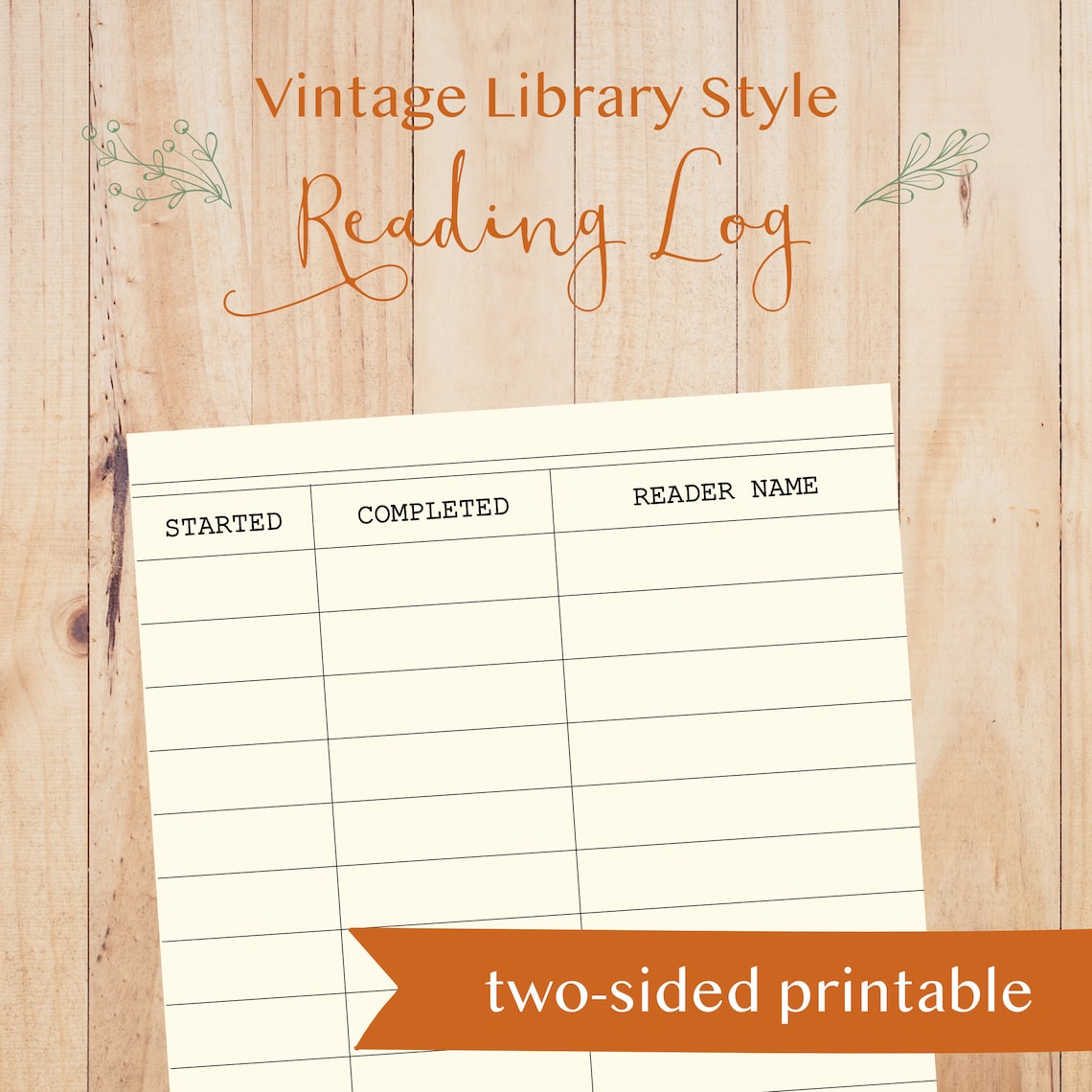 Printable Vintage Style Library Card, Reader Log, Borrower Card, 3"x5 ...