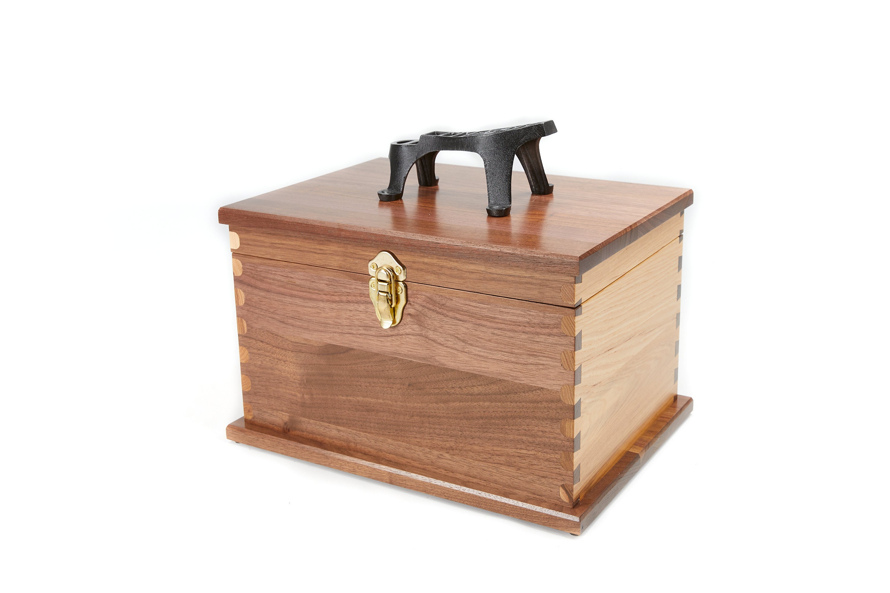 Deluxe Walnut and Hickory Shoe Shine Box 100% Handmade in USA - Etsy