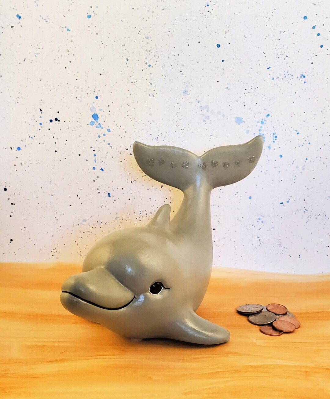 Gray Dolphin Piggy Bank, Dolphin Piggy Bank, Piggy Bank, Baby Piggy ...