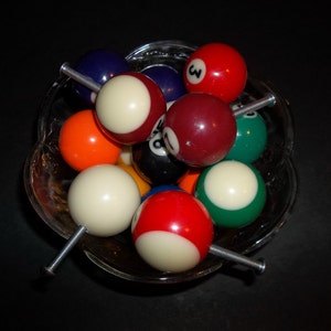 Handcrafted 1-1/2 Inch Pool Ball Cabinet Drawer and Cabinet Door Pulls ...