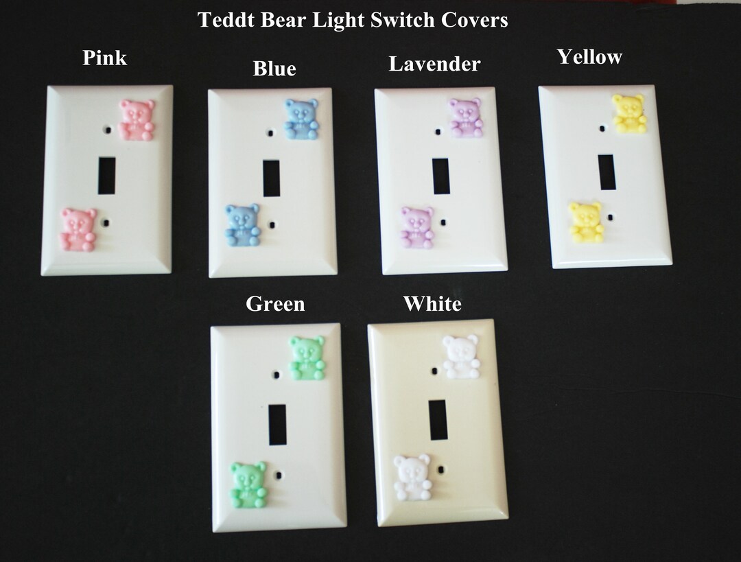 Teddy Bear Light Switch Covers in 6 Different Colors - Etsy