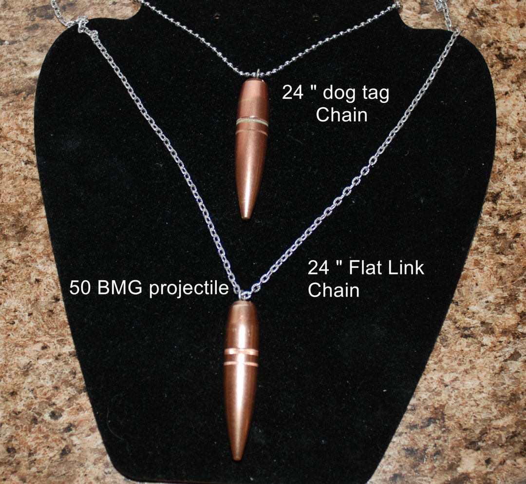 Real 50 BMG Bullet/projectile Necklace - Etsy