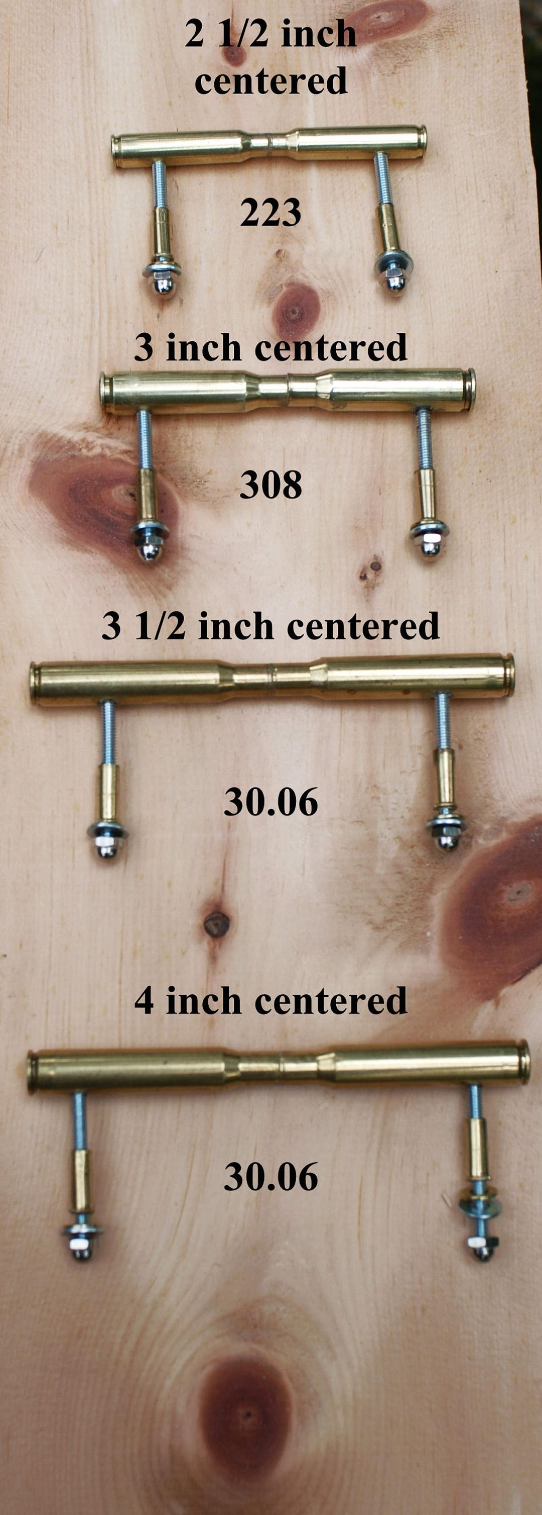Double Case Brass Bullet Drawer Pulls/cabinet Handles 223/ - Etsy