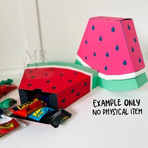 Summer Craft - 3D Paper Watermelon Gift Box, Party Favor, Digital ...