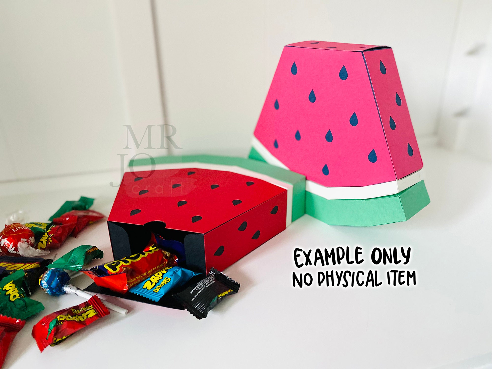 Summer Craft - 3D Paper Watermelon Gift Box, Party Favor, Digital ...