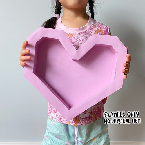 3D Low Poly Heart Box Project for Paper Crafting Digital - Etsy