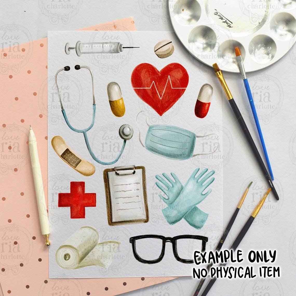 Medical Healthcare Health Medicine Watercolor Clip Arts - Etsy
