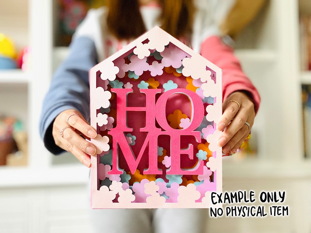 HOME Shadow Box Digital Download Cut Files, SVG Paper Craft Template ...