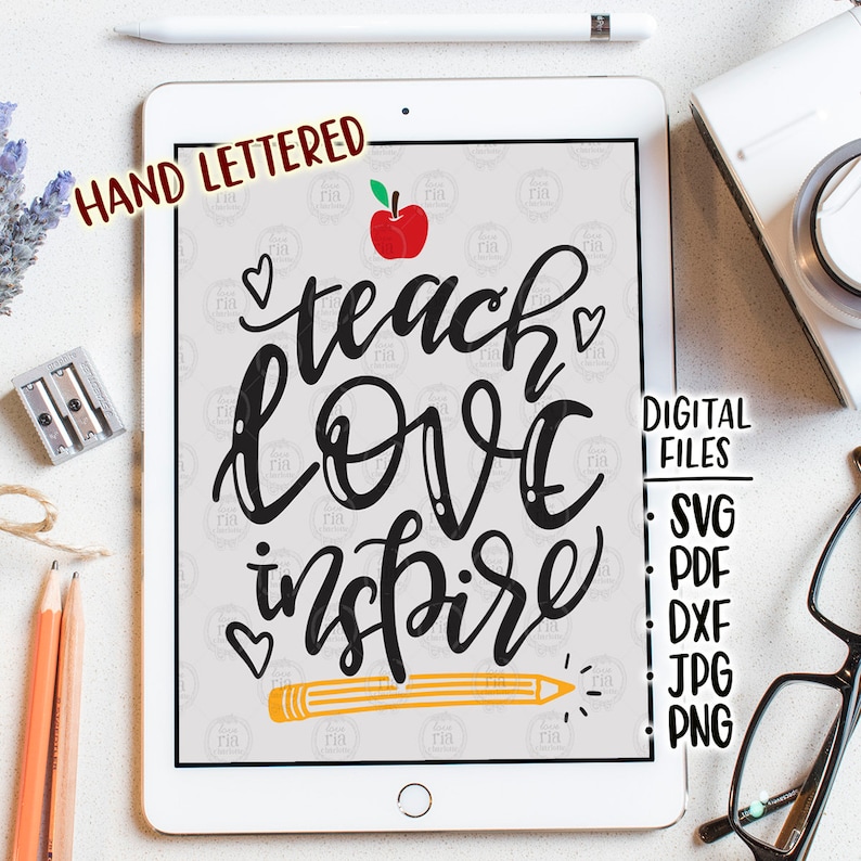 Teach love inspire teachers' day gift school classroom | Etsy