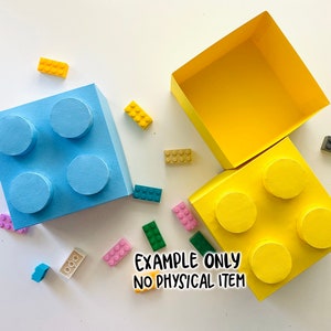 Building Toy Bricks Blocks Birthday Favor Box Digital Download Cut ...