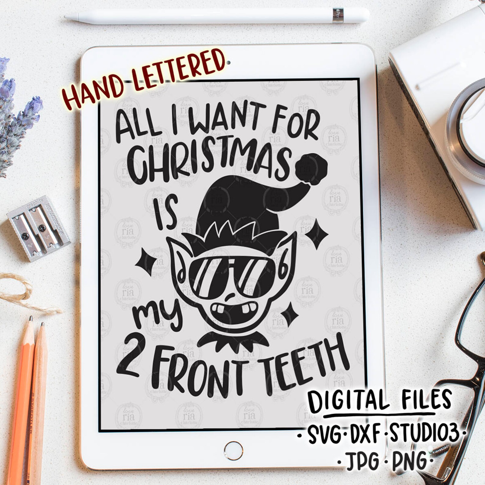 Christmas Two Front Teeth, Cheeky Funny Quirky Elf Kids Digital Files ...
