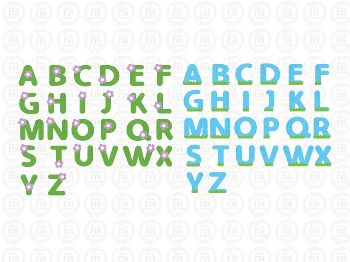 6 Designs Easter Alphabet Letters Bundle Cute Spring Bunny - Etsy