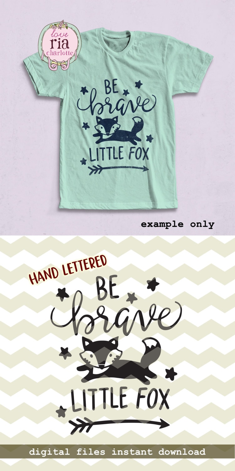 Be Brave Little Fox, Cute Fun Kids Woodland Animal Arrow Digital Cut ...
