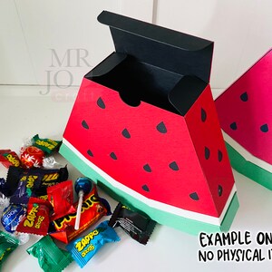Summer Craft - 3D Paper Watermelon Gift Box, Party Favor, Digital ...