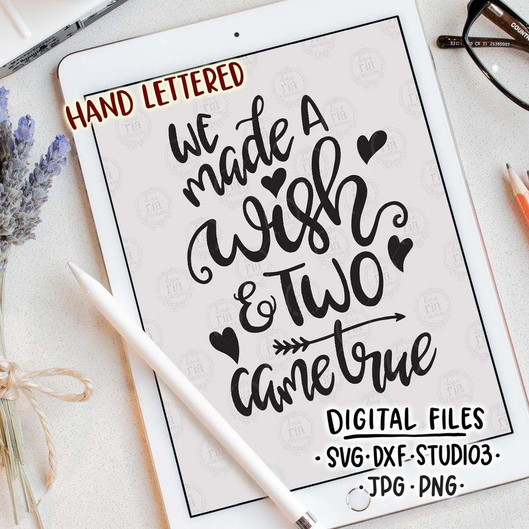 We Made a Wish & Two Came True, Twins New Babies Nursery Digital Cut ...