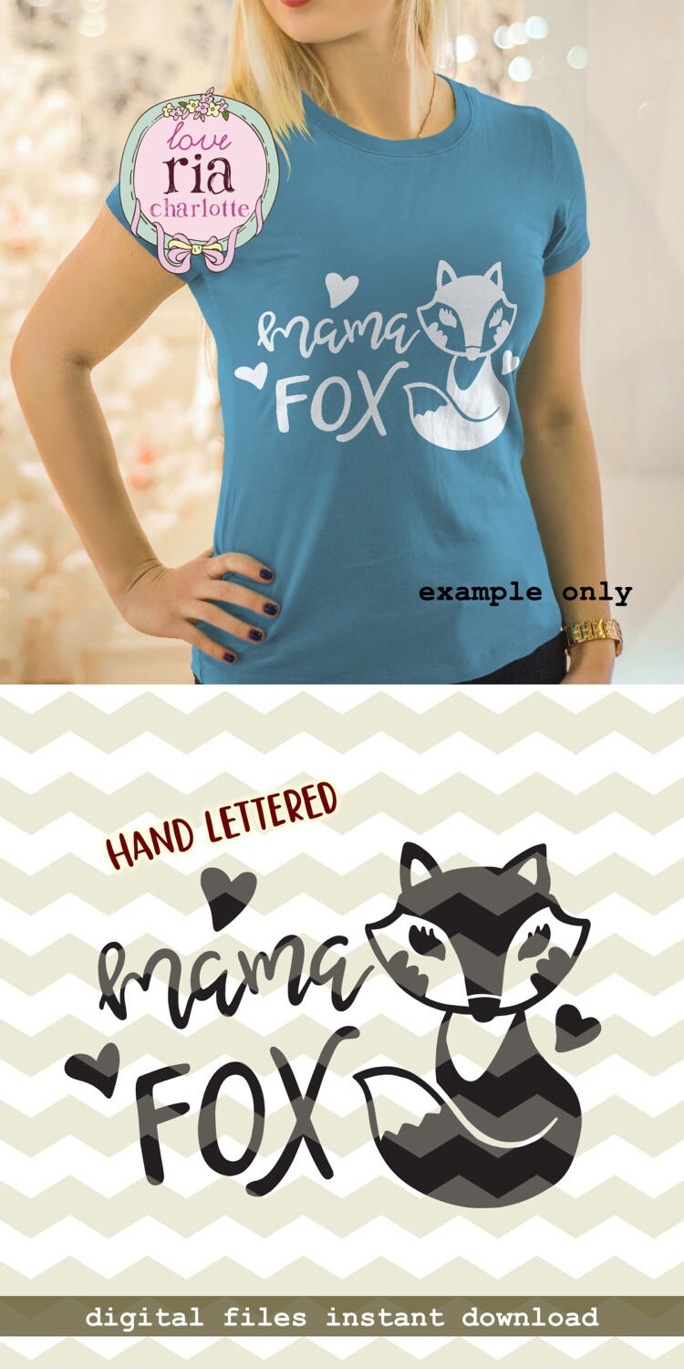 Mama Fox, Foxy Mama Mother Mom Cute Fun Digital Cut Files, SVG, DXF ...