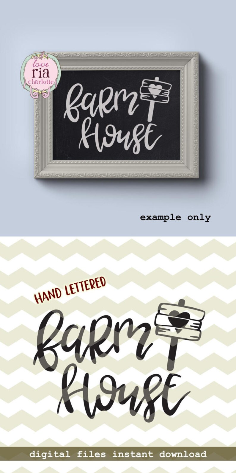 Farm House, Hand Lettered Farmhouse Love Wooden Sign Digital Cut Files ...