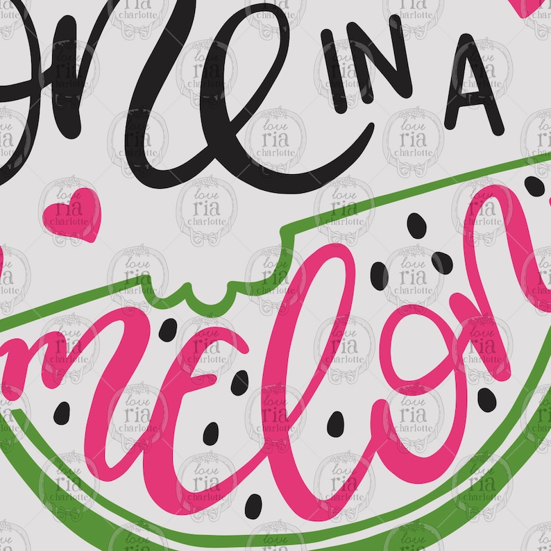 One in a Melon, Cute Fun Funny Summer Watermelon Tropical Fruit Digital ...