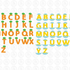 6 Designs Easter Alphabet Letters Bundle, Cute Spring Bunny Digital ...