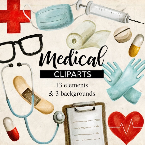 Medical Healthcare Health Medicine Watercolor Clip Arts - Etsy