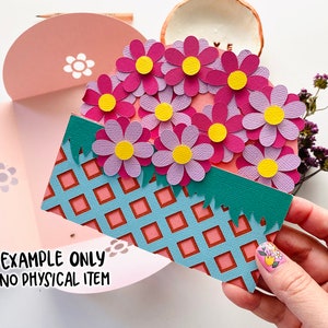 Flower Fold Card & Square Envelope Digital Download Cut Files, SVG ...