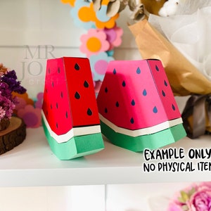 Summer Craft - 3D Paper Watermelon Gift Box, Party Favor, Digital ...