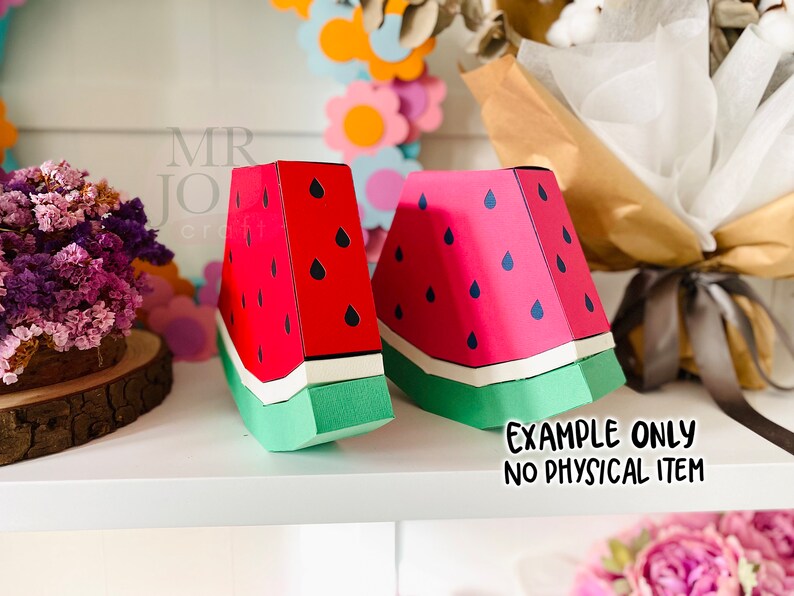 Summer Craft - 3D Paper Watermelon Gift Box, Party Favor, Digital ...