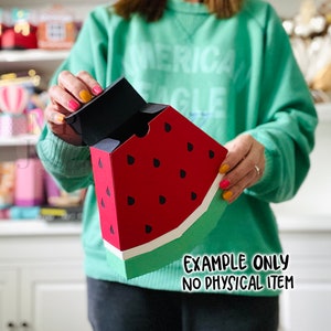 Summer Craft - 3D Paper Watermelon Gift Box, Party Favor, Digital ...