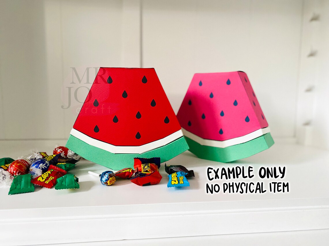 Summer Craft - 3D Paper Watermelon Gift Box, Party Favor, Digital ...