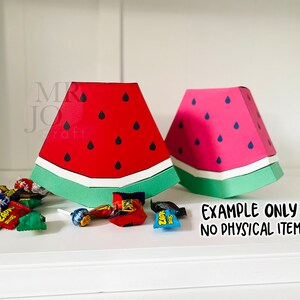 Summer Craft - 3D Paper Watermelon Gift Box, Party Favor, Digital ...