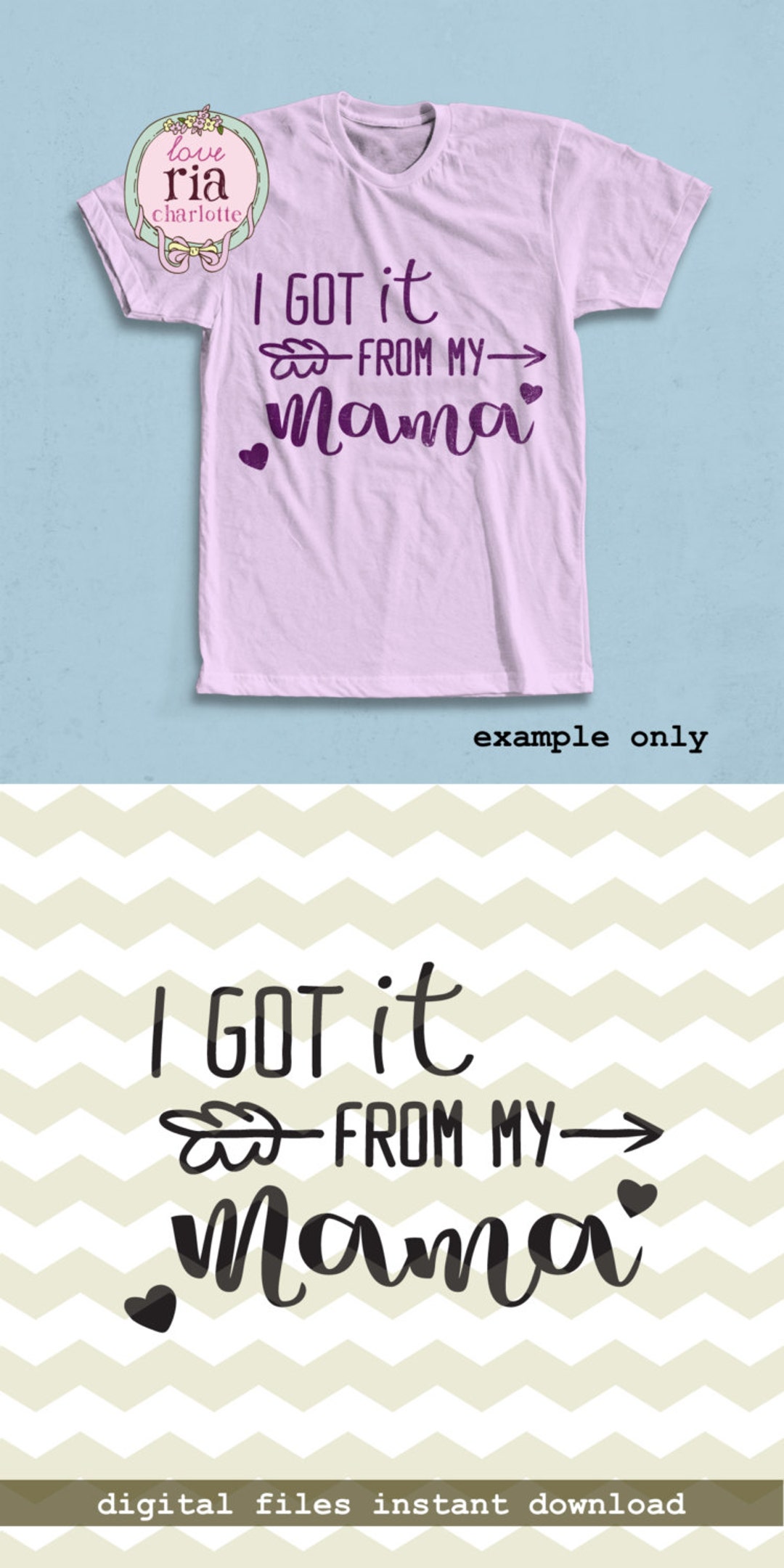 Got It From Mama, Newborn Baby Kids Mother Fun Quote Digital Cut Files ...