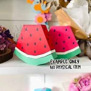 Summer Craft - 3D Paper Watermelon Gift Box, Party Favor, Digital ...