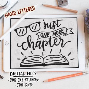 Just One More Chapter, Book Club Reading Glasses Bookworm Digital Files ...