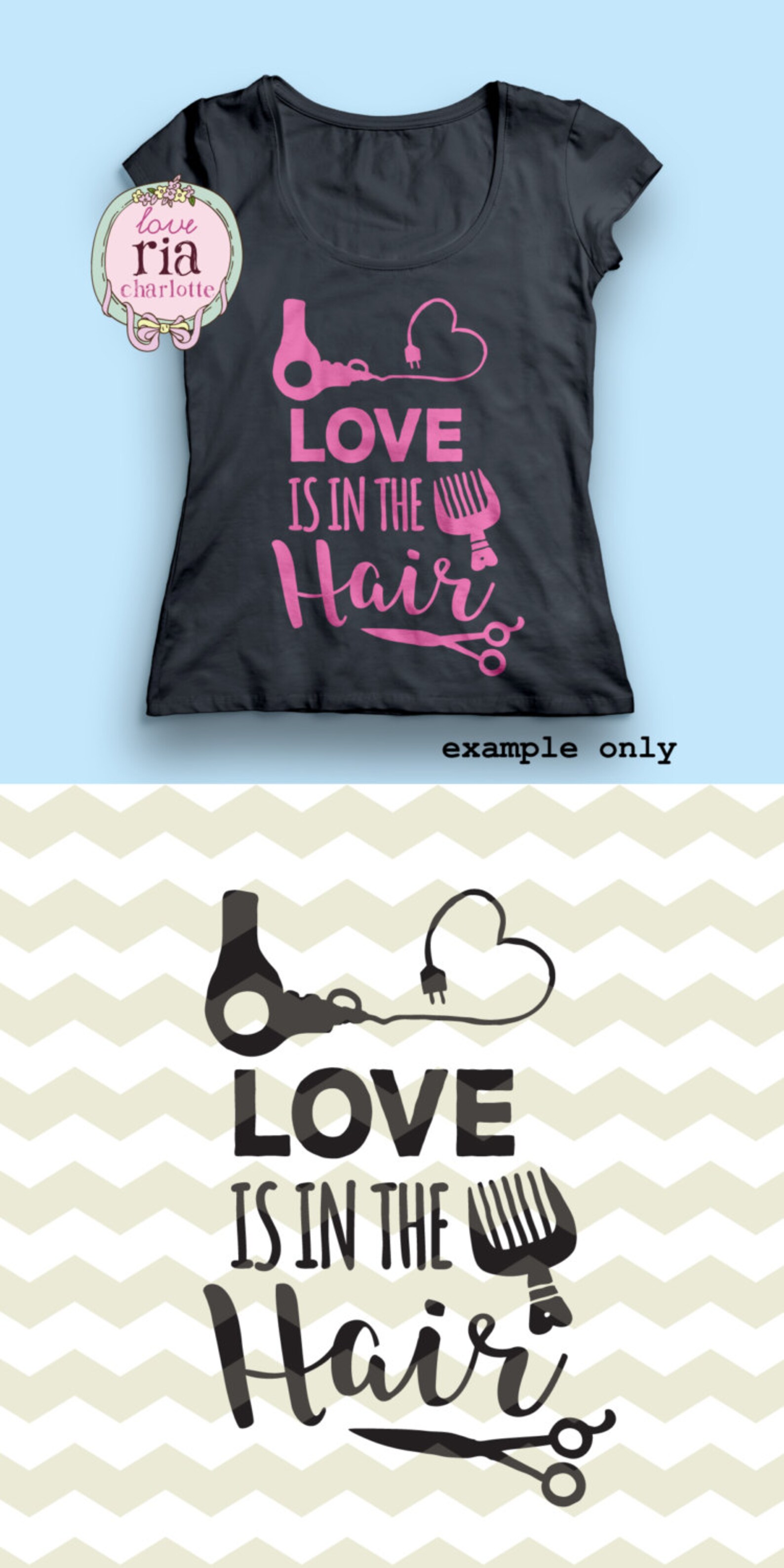Love is in the Hair, Fun Stylist Hairdresser Beauty Salon Digital Files ...