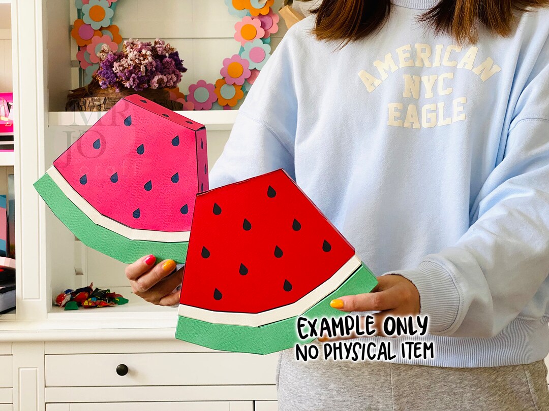 Summer Craft - 3D Paper Watermelon Gift Box, Party Favor, Digital ...