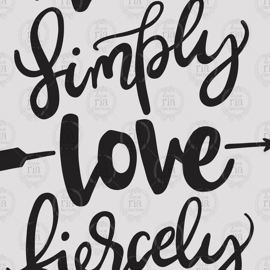 Live Simply Love Fiercely, Home Decor Inspirational Quote Digital Cut ...