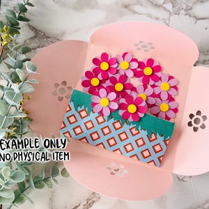Flower Fold Card & Square Envelope Digital Download Cut Files, SVG ...