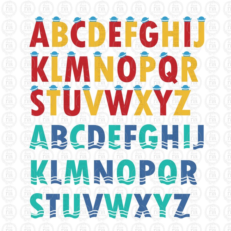 Nautical 5 Designs, Summer Beach, Alphabet Letters Bundle Digital ...