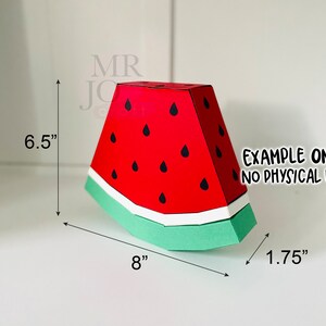 Summer Craft - 3D Paper Watermelon Gift Box, Party Favor, Digital ...