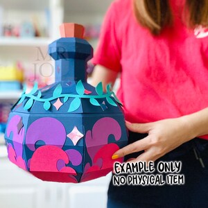 Halloween Big Magic Potion Bottle Treat Box - 3D Paper Craft Digital ...