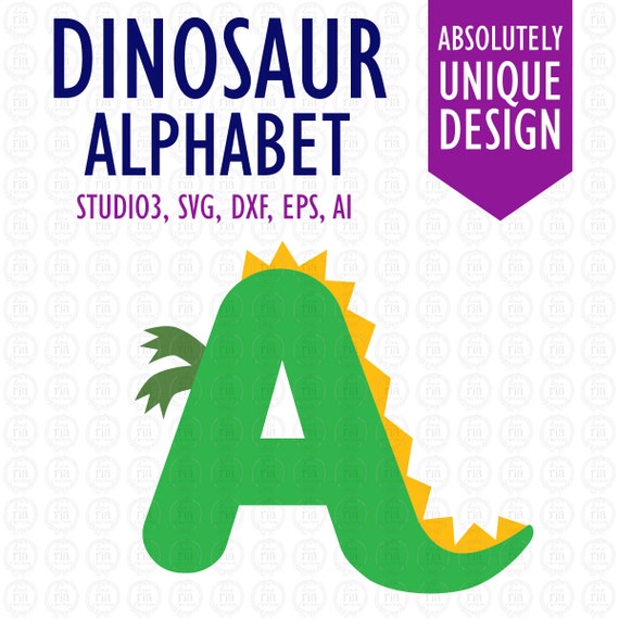 Dinosaur alphabet letters digital cutting files ai EPS SVG | Etsy