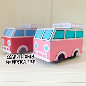 Cute Camper Van Gift Box, Digital Download Cut Files, SVG Template for ...