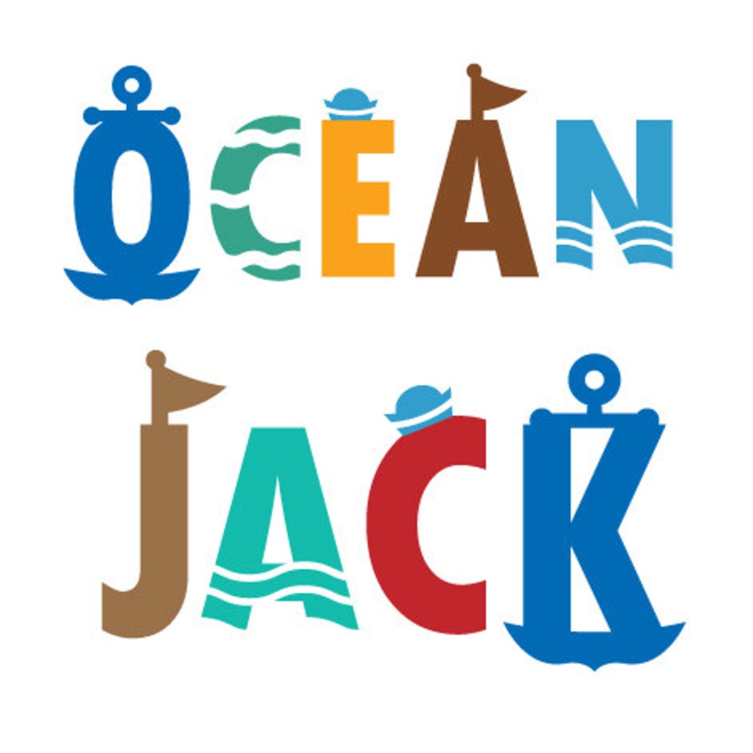 Nautical 5 Designs, Summer Beach, Alphabet Letters Bundle Digital ...