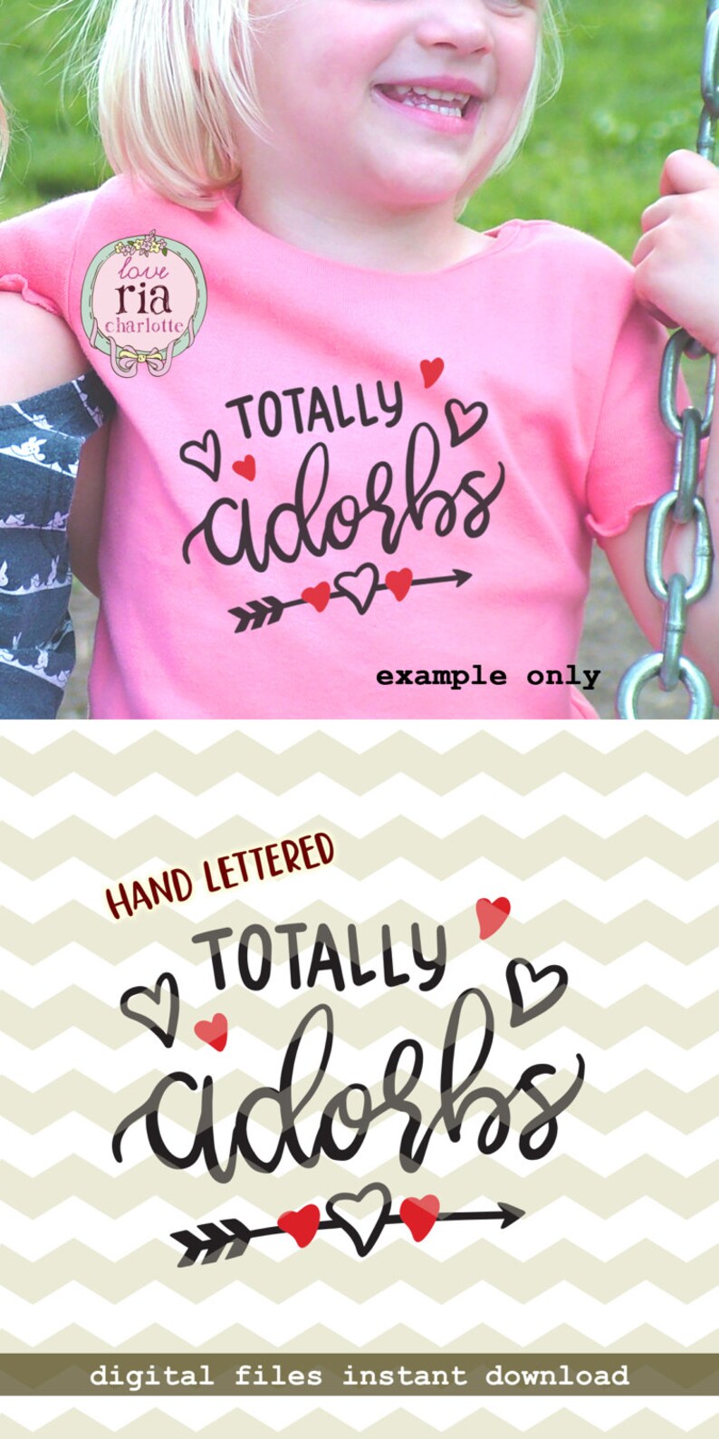 Totally Adorbs Cute Fun Adorable Love Heart Arrow Digital Cut - Etsy ...