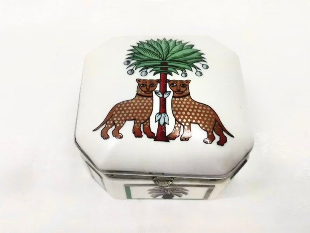 Vintage Leopard Box Cheetah Box Jewelry Box Lidded Box Designer Wild ...