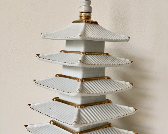 Vintage White Pagoda Large Ceramic Pagoda Japanese Pagoda White ...