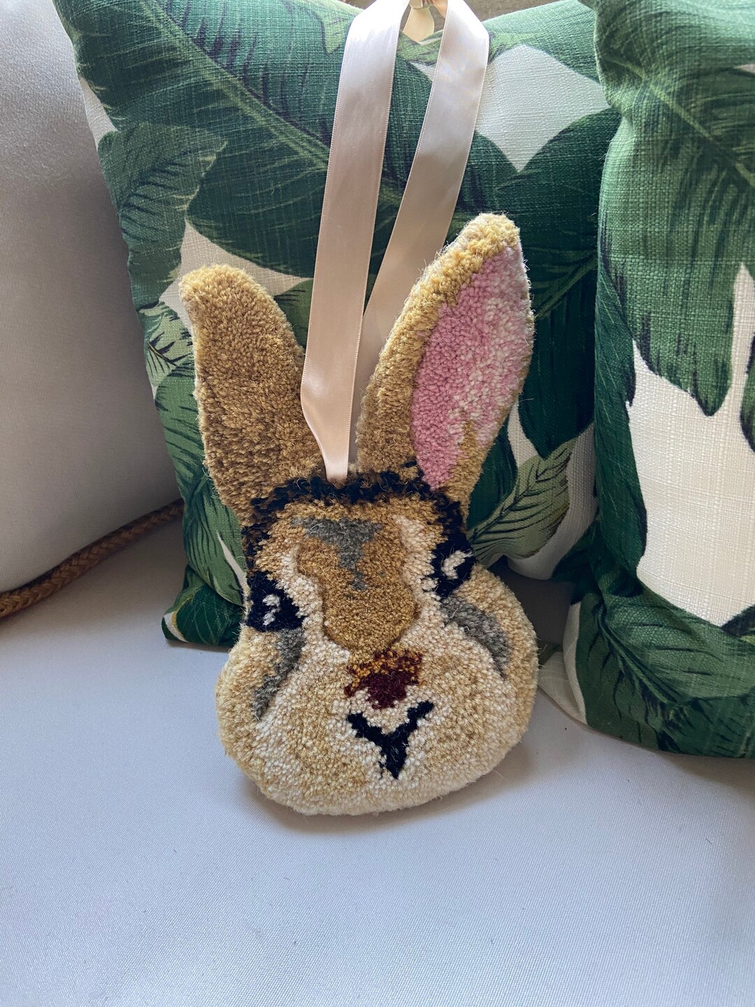 Bunny Wall Hanging Decor Rabbit Head Art Animal Print Rug - Etsy