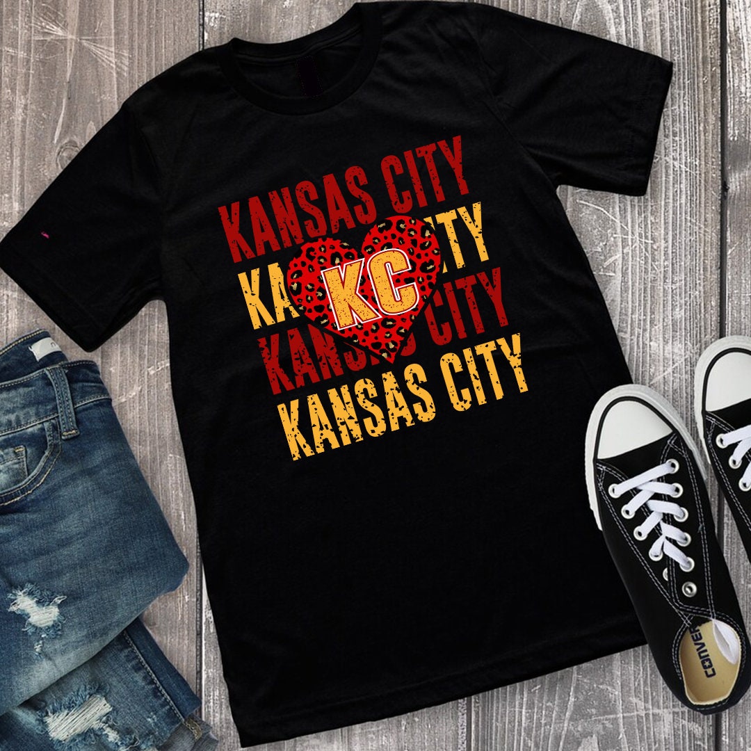 Kansas City Stacked Leopard Heart Top - Kansas City - KCMO - KC ...
